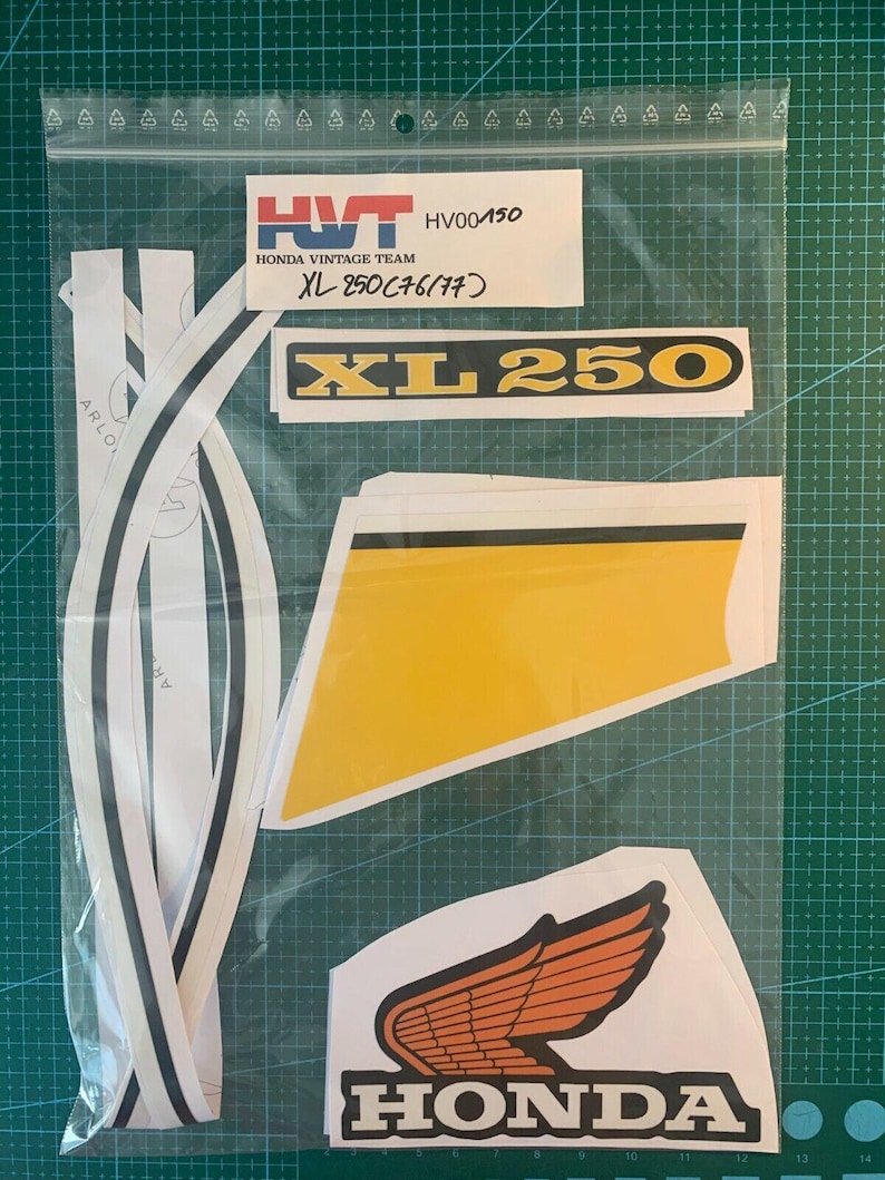 Honda XL 250 76 Yellow Stickers Decals - Etsy Australia