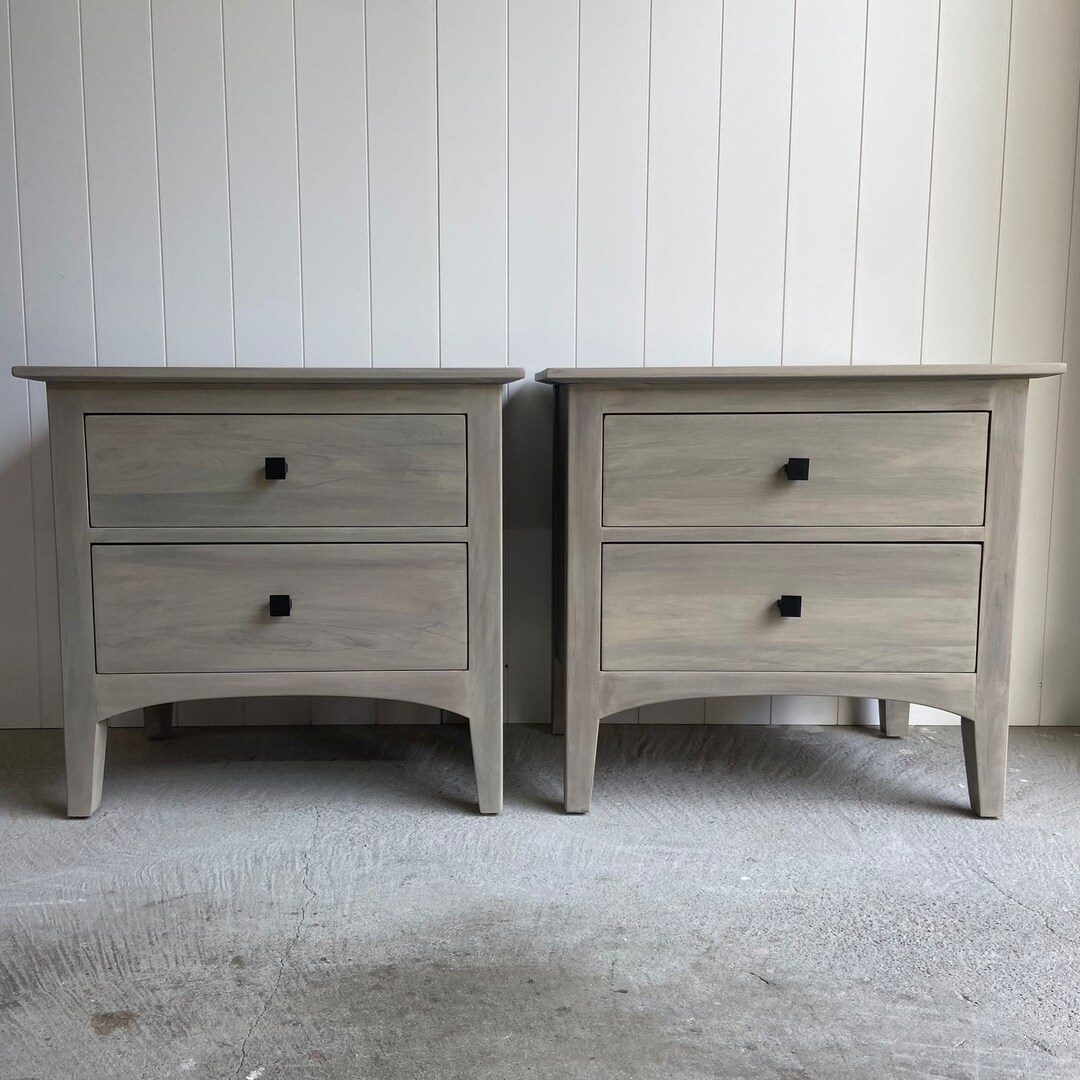 SOLD • Gorgeous Ethan Allen Solid Wood Refurbished Night Stand Set of 2 ...