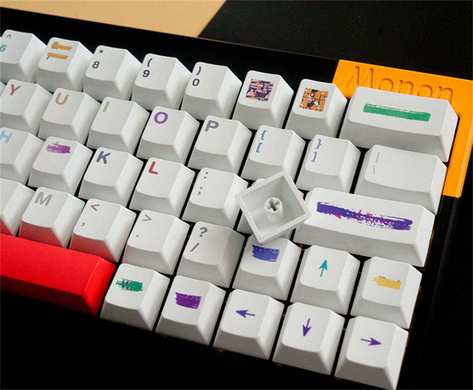 136pcs Colorful Graffiti Keycap Setminimalist White - Etsy