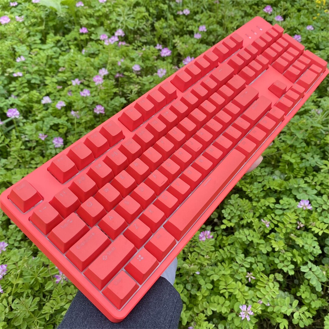 104 Keys Red Mechanical Keyboard White Lighting Keyboard USB - Etsy