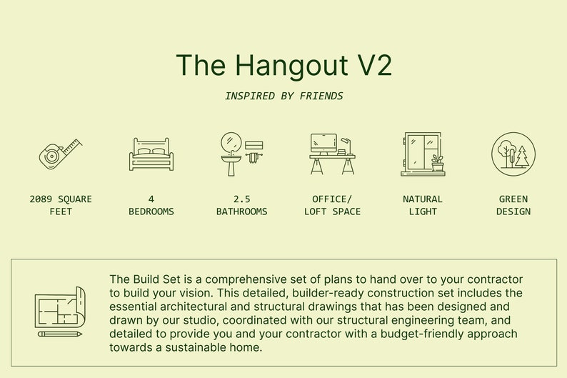 Build Set - the Hangout V2 - 4 Bedroom Modern Home Plan - Etsy