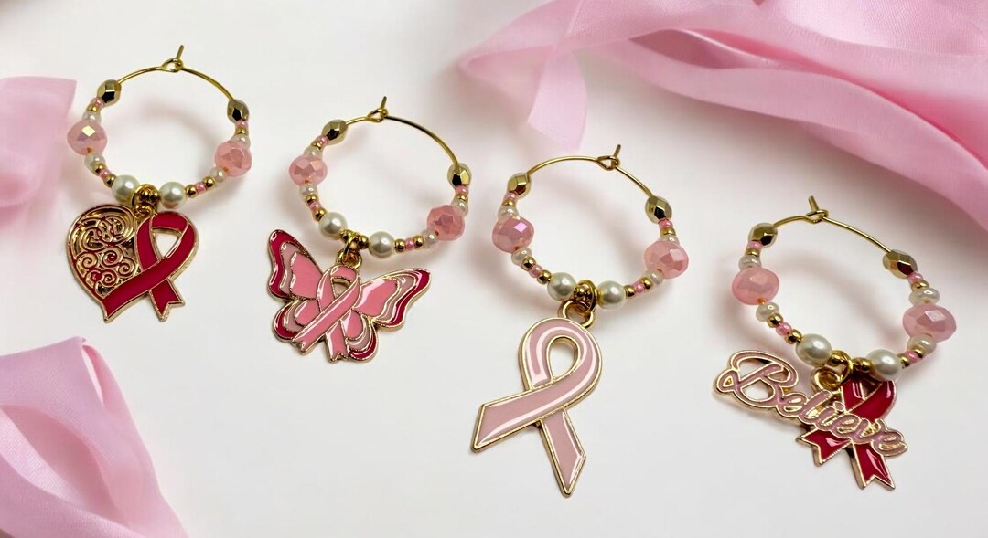 Pink Awareness Drink Markers, Heart, Buterfly, Pink Ribbon and Believe ...