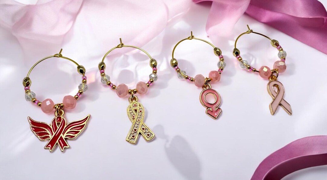 Pretty in Pink Awareness Drink Markers, Wings, Ribbon, Female Sign and ...