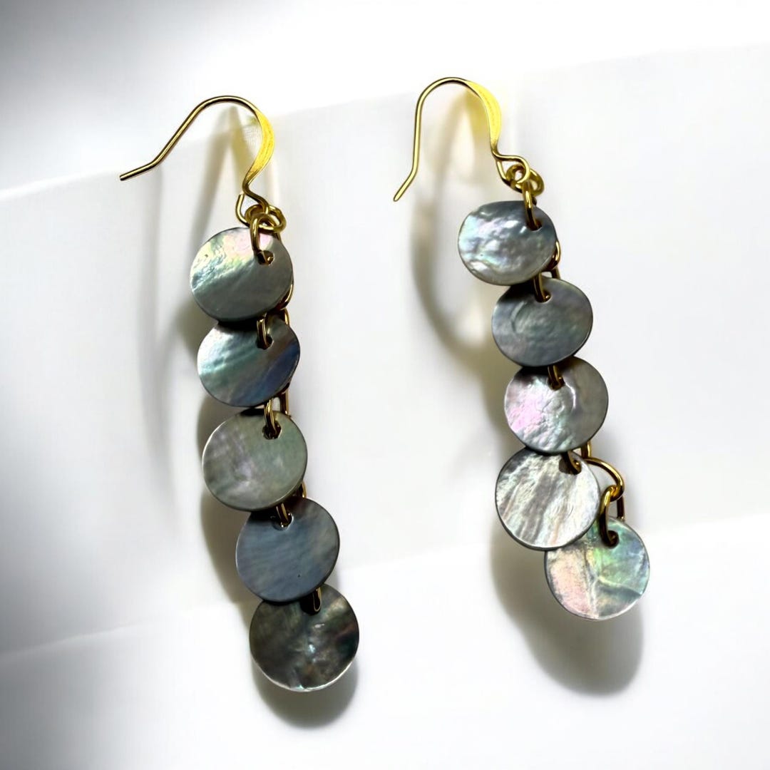 Beachy Modern Mussell Shell Drop Earrings - Etsy