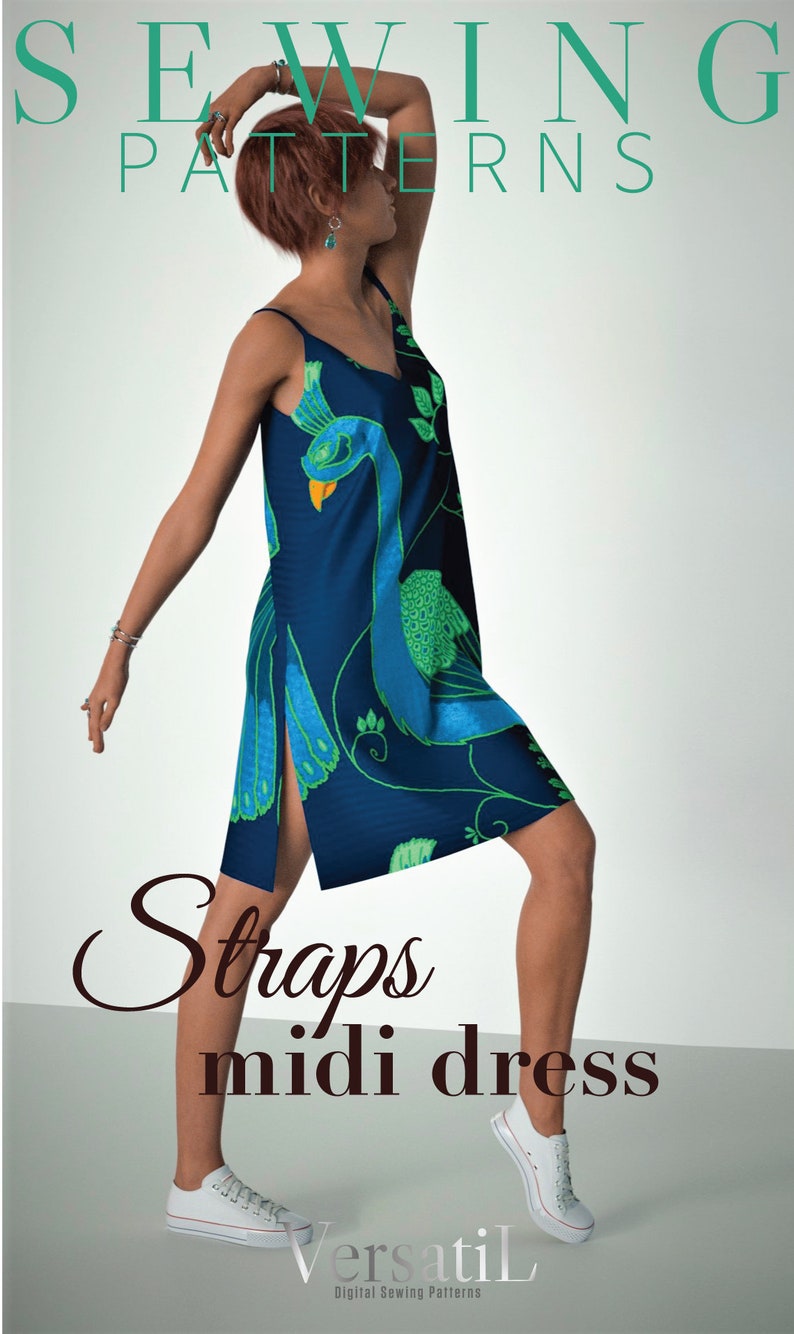 Straps Midi Dress Sewing Patterns | XXS to XXL Sizes Available ...