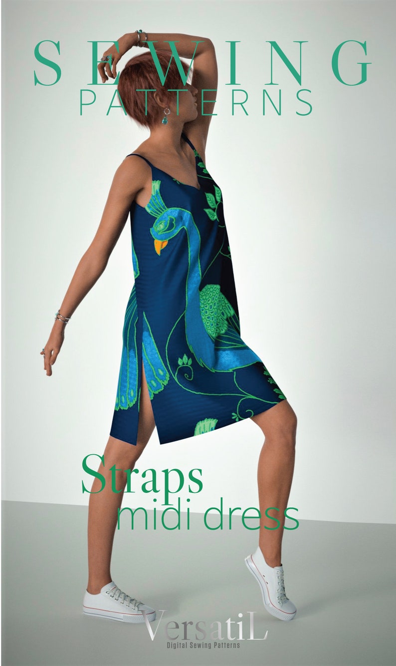 Midi Dress | Straps Dress | A-line Dress Pattern | PDF Sewing Pattern ...