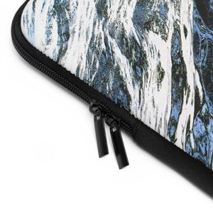 Ocean Laptop Case Navy Blue, Coastal Laptop Sleeve Waves, Minimalist ...