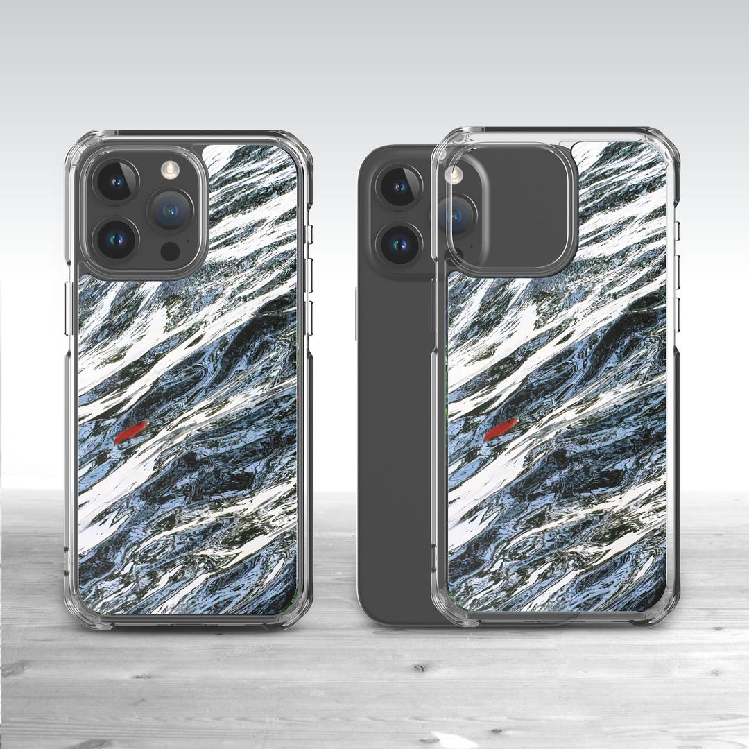 Ocean iPhone Case Navy Blue, Coastal Waves Phone Case for iPhone 16 15 ...