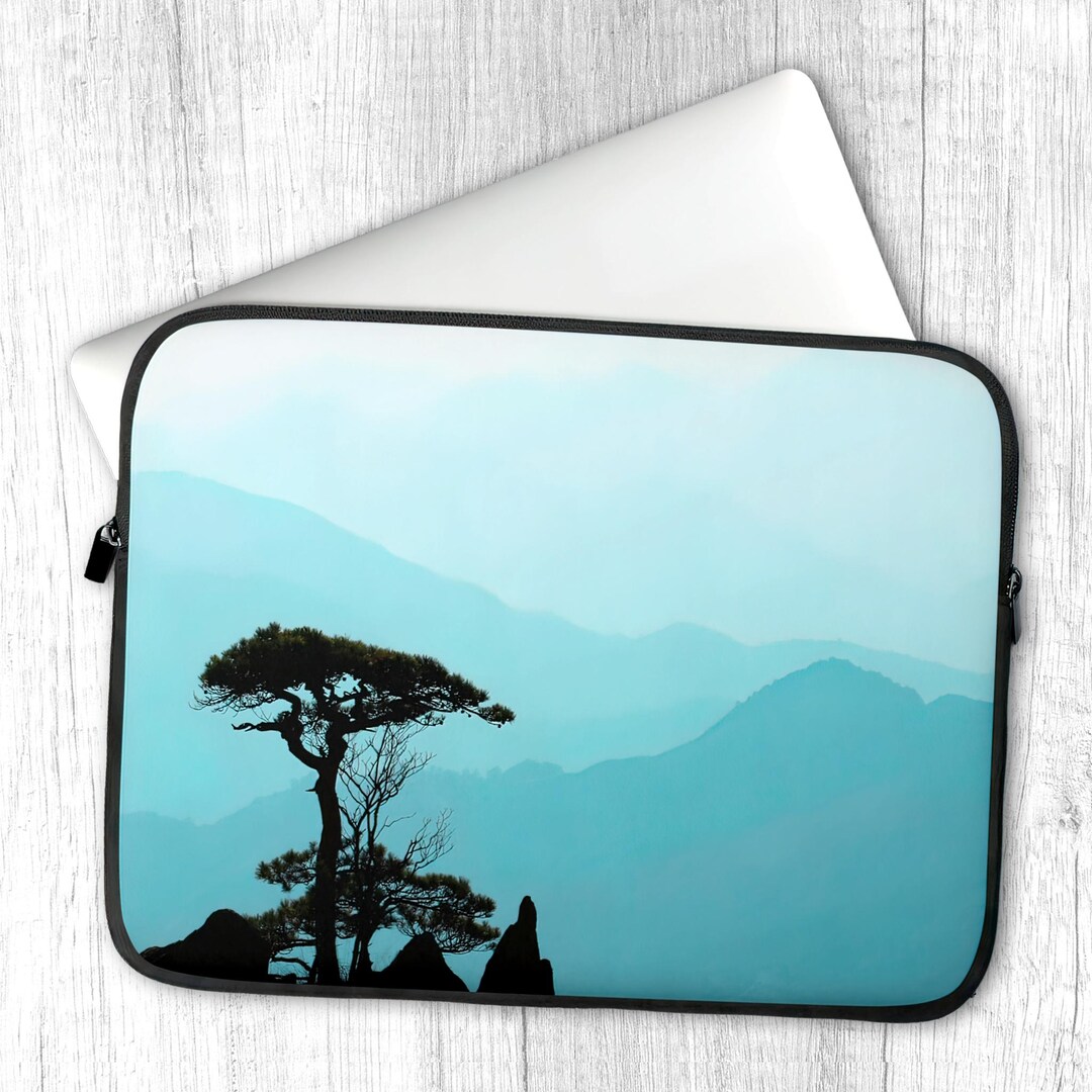 Pine Tree Laptop Sleeve Teal, Mountain Laptop Case for MacBook Air Pro ...