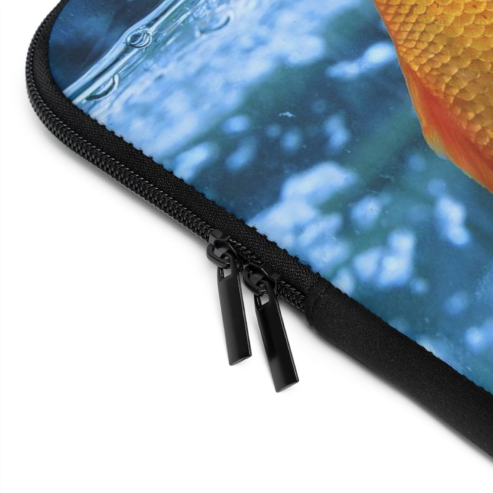 Cute Fish Laptop Sleeve, Teal Blue Ocean Tropical Goldfish Laptop Case ...