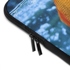 Cute Fish Laptop Sleeve, Teal Blue Ocean Tropical Goldfish Laptop Case ...
