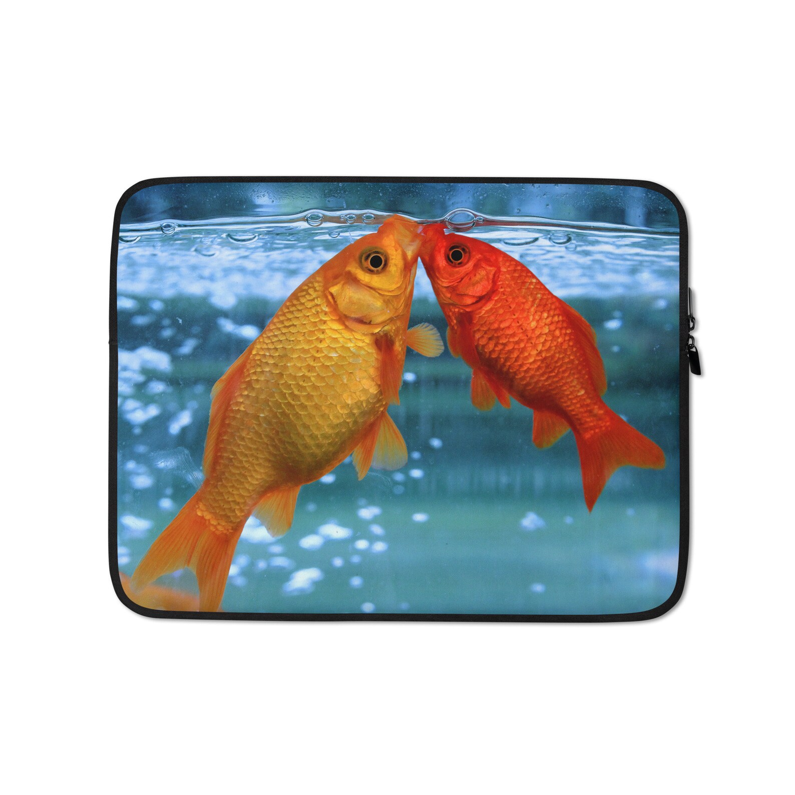 Cute Fish Laptop Sleeve, Teal Blue Ocean Tropical Goldfish Laptop Case ...