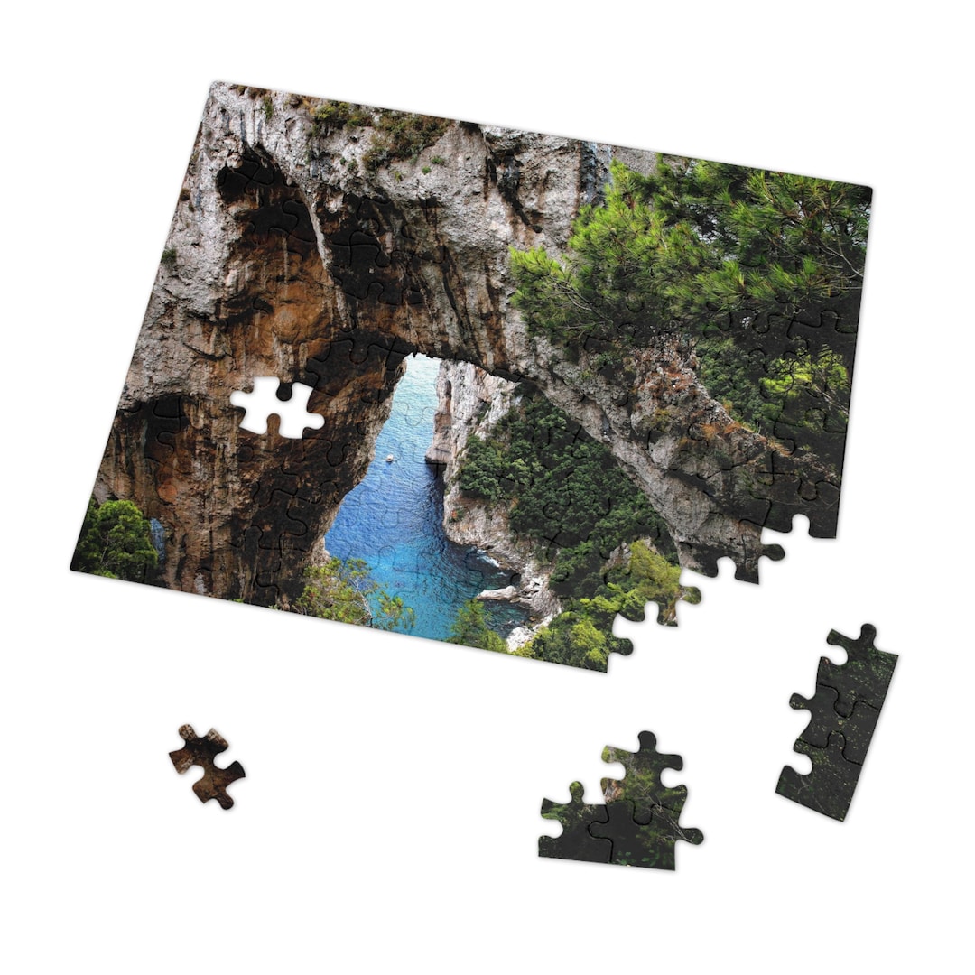 Capri Italy Puzzle in Metal Gift Box, Amalfi Coast Jigsaw Puzzle ...