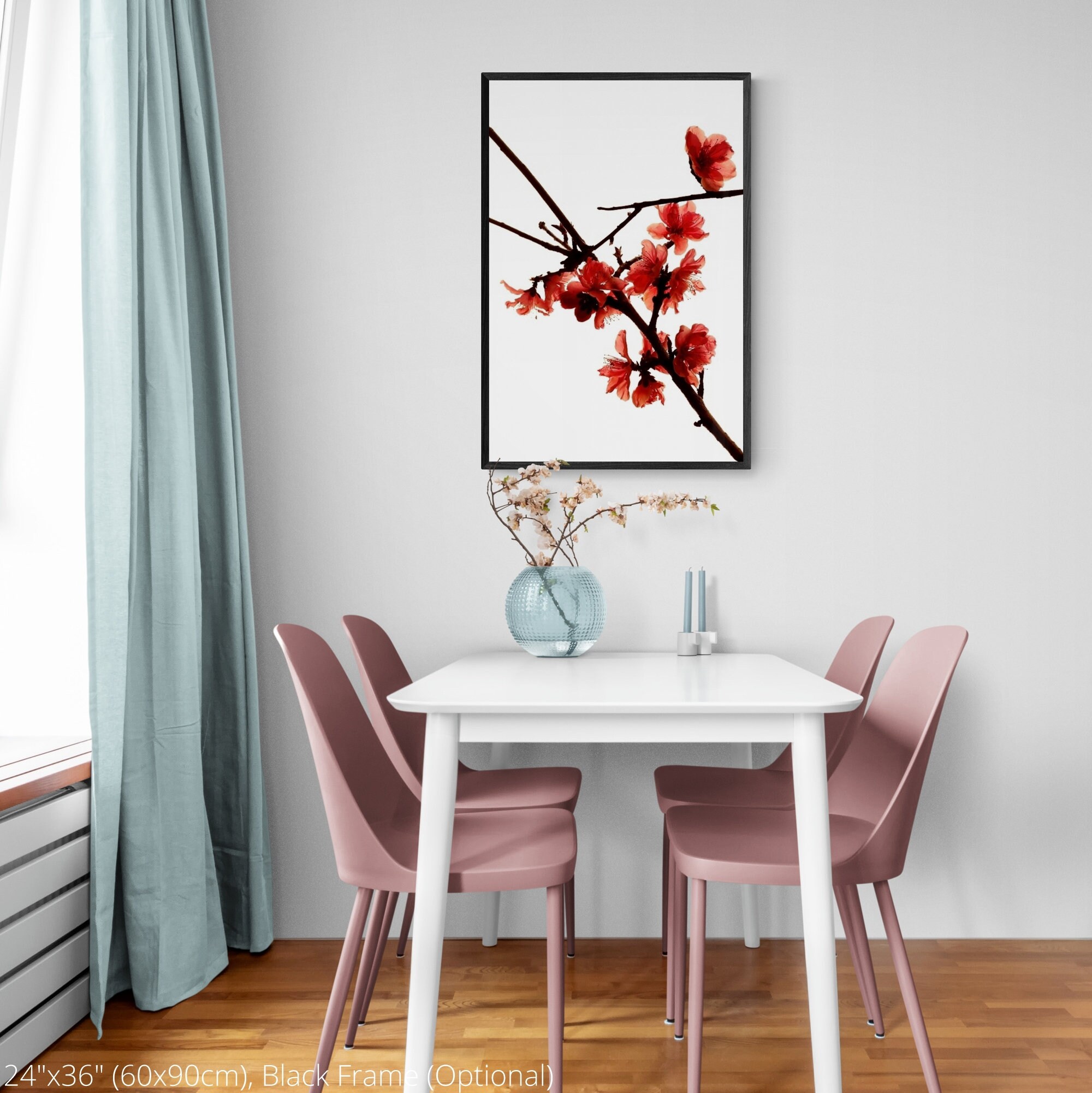 Japanese Spring Flower Wall Art Print 24x36 Peach Blossom - Etsy