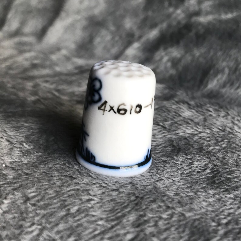 Vintage Thimble Hand Painted Blue and White Porcelain Tree - Etsy