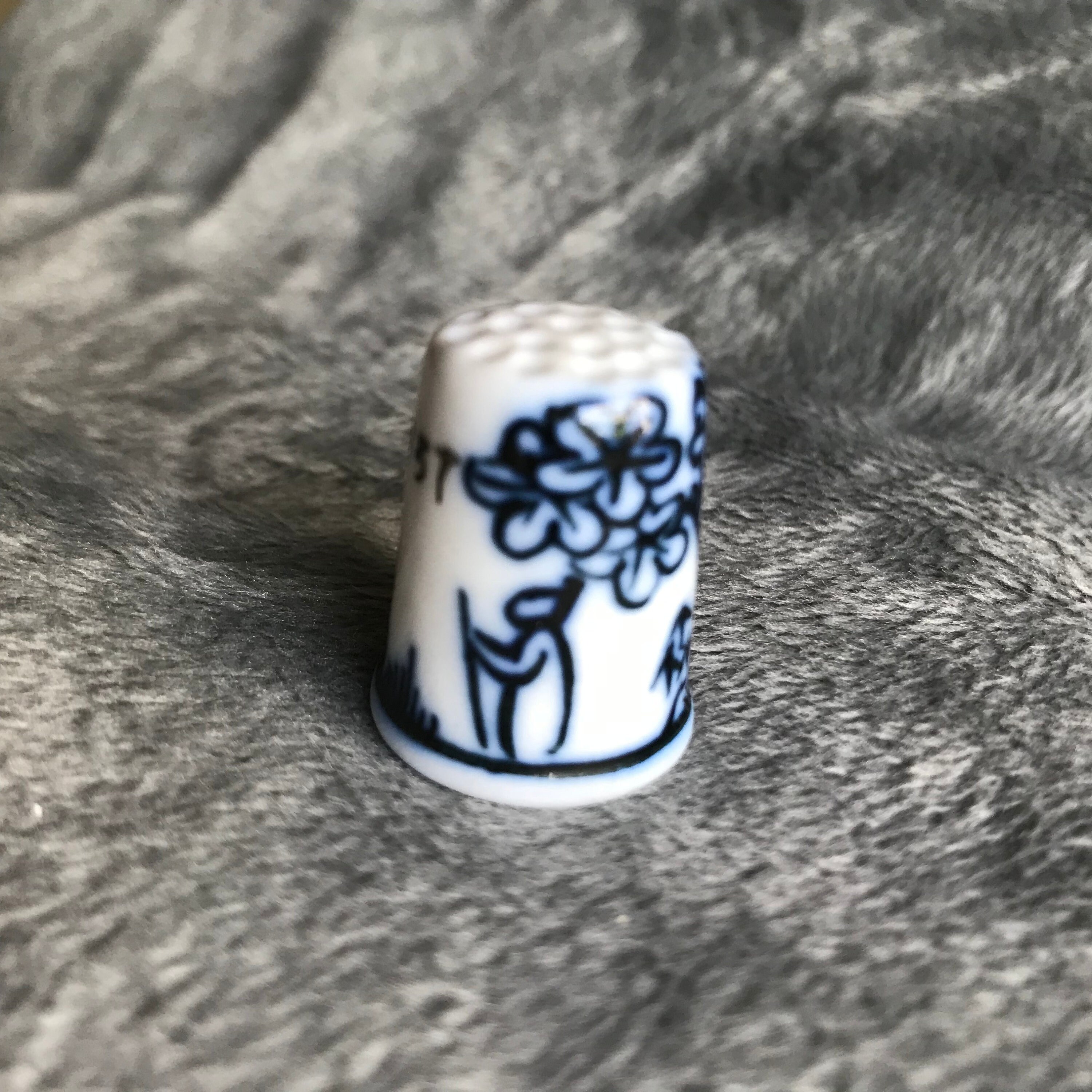 Vintage Thimble Hand Painted Blue and White Porcelain Tree - Etsy