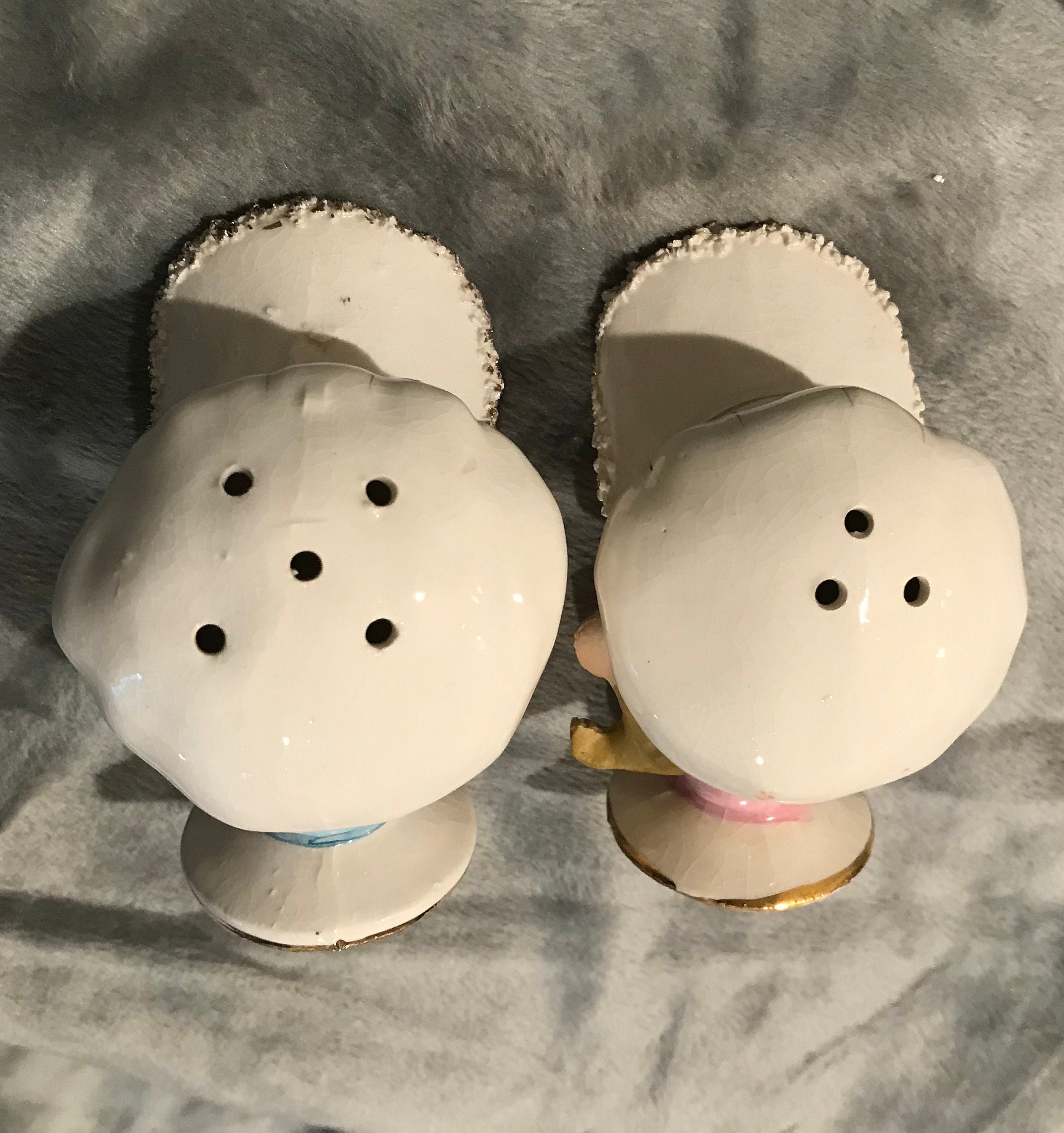 Vintage Salt and Pepper Shaker Set, Children Wearing Bonnets, Hand ...