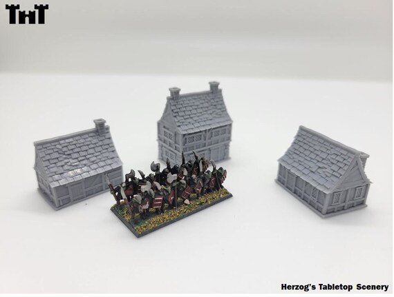 Wargame Terrain Buildings Epic Scale Town Houses | Etsy