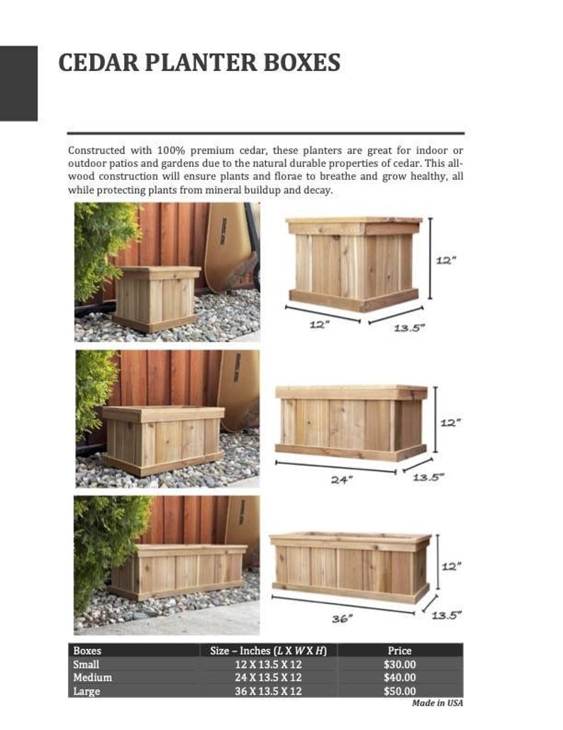 Cedar Planter Boxes - Etsy