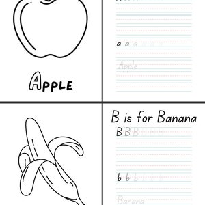 Pre-school Alphabet Coloring and Manuscript Workbook - Etsy