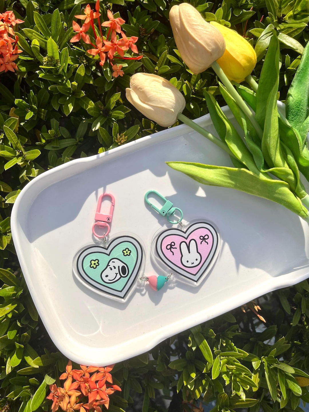 Snoopy Miffy Acrylic Magnetic Keychain, Unisex Gift Ideas, Couple Gift ...