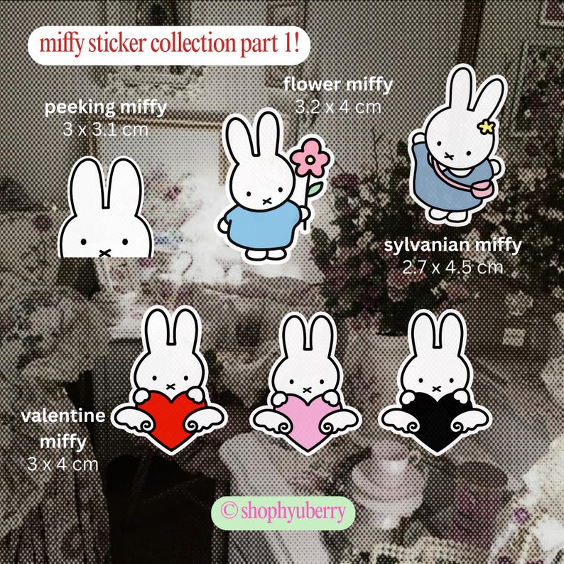 Miffy Coquette Rabbit Bunny Stickers Flower Miffy, Sylvanian Families ...
