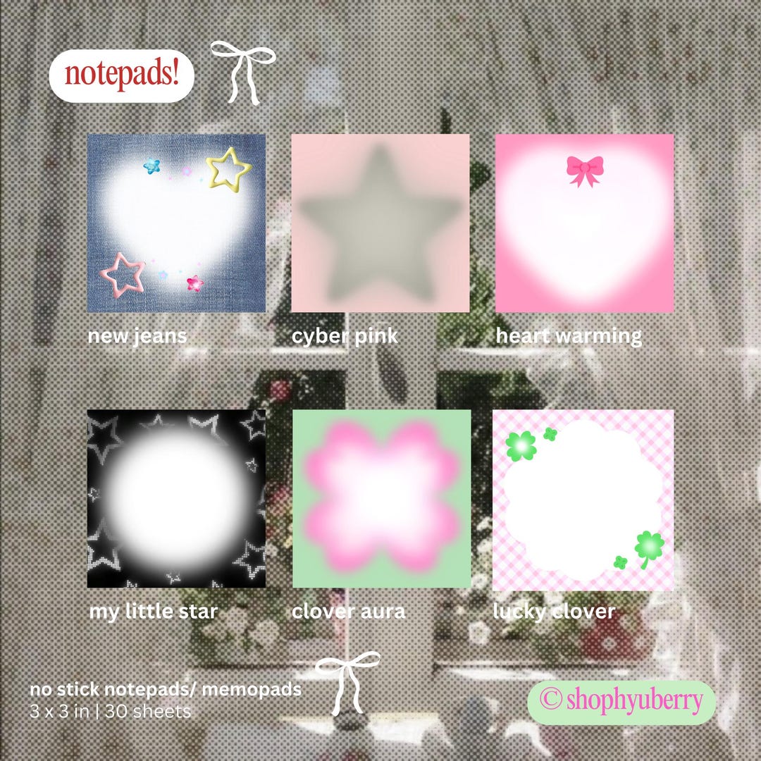 Y2K Coquette Korean Notepads, Gifts Ideas for Her, Cute Kawaii Notepads ...