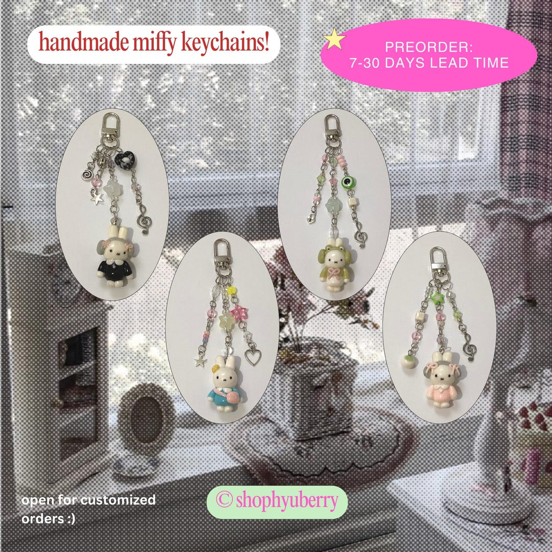 Miffy Coquette Phone Charm Accessories, Ribbon Phone Case Dangle Charm ...