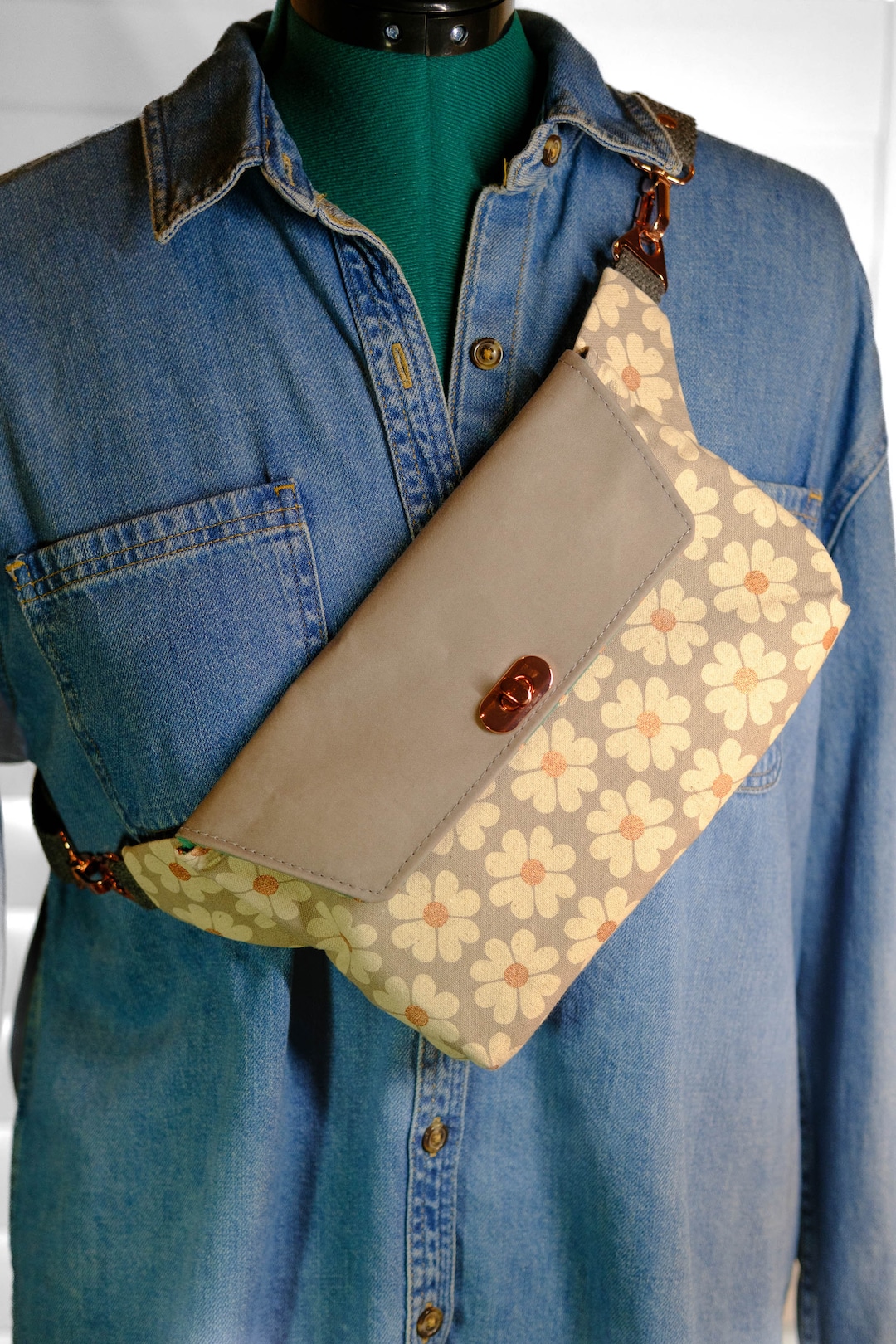 Canvas and Waxed Canvas Chest Bag Compact Crossbody Heart - Etsy