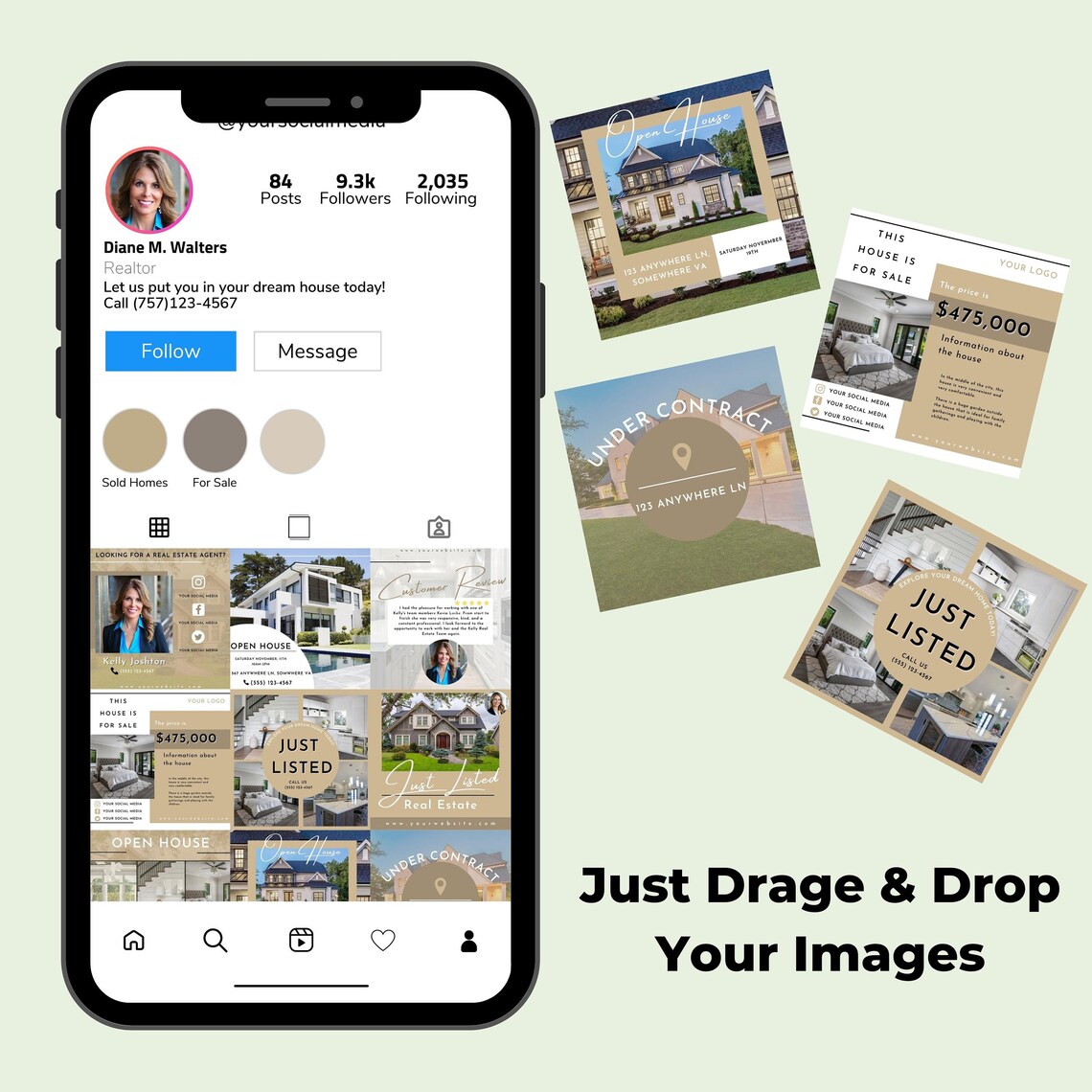 Smartphone Instagram Mock-up Template | iPhone Stock Photo Mockup ...