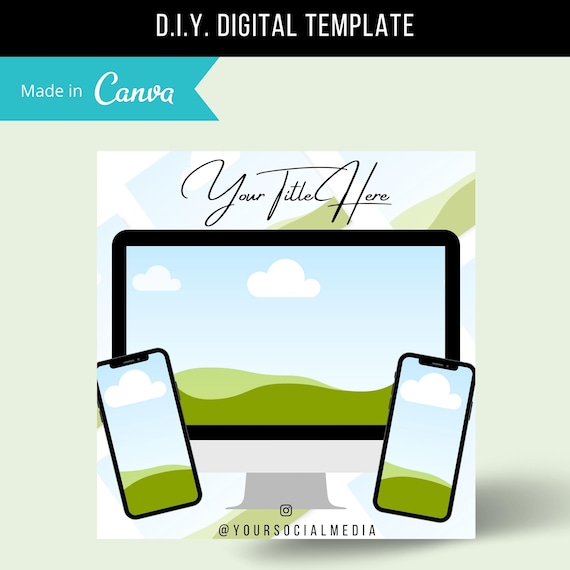 Digital Product Mockups Digital Mockup Canva Template - Etsy