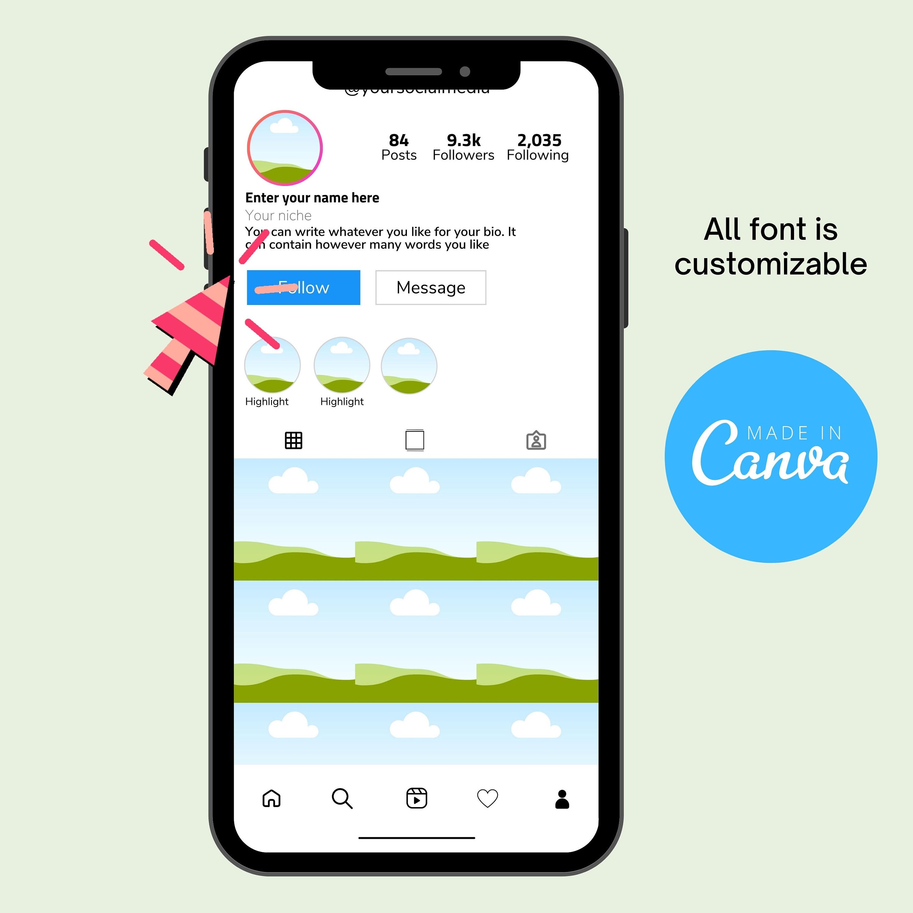 Smartphone Instagram Mock-up Template | iPhone Stock Photo Mockup ...