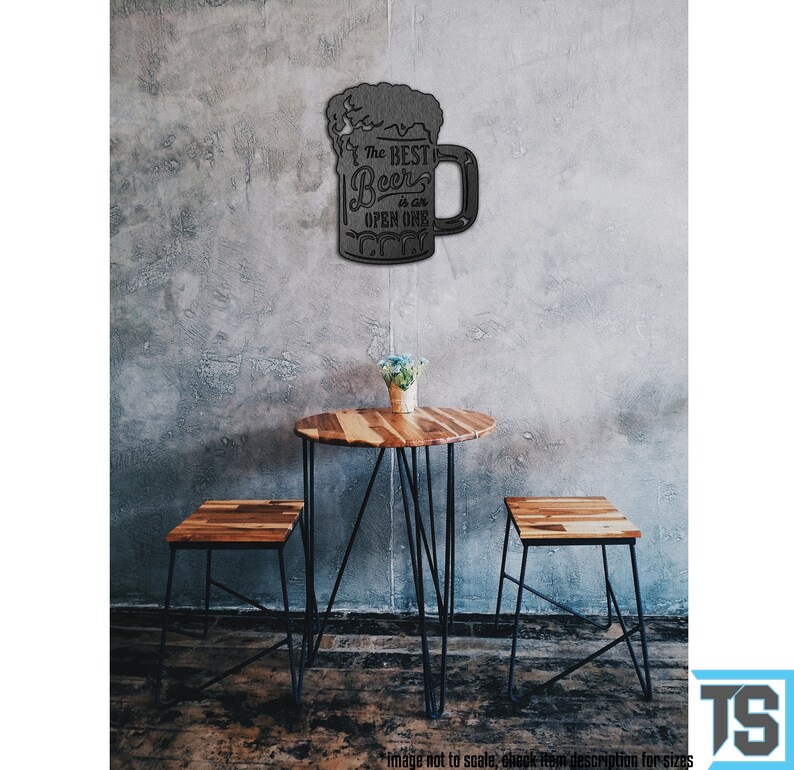 Best Beer is an Open One Metal Sign, Beer Signs, Home Bar Decor, Man ...