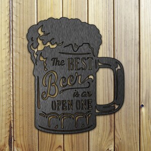 Best Beer is an Open One Metal Sign, Beer Signs, Home Bar Decor, Man ...