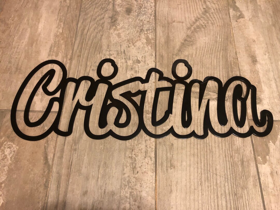 Custom Name Metal Sign, Cursive Name Sign, Word Outline Metal Sign ...