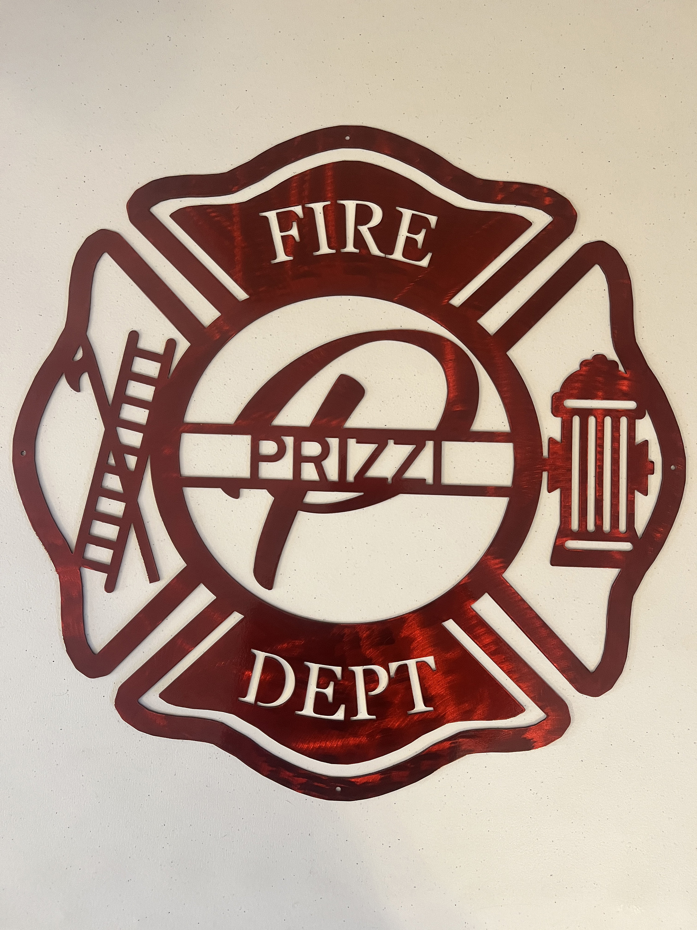 Metal Firefighter Sign | Metal Fire Department Sign | Metal Family Name ...