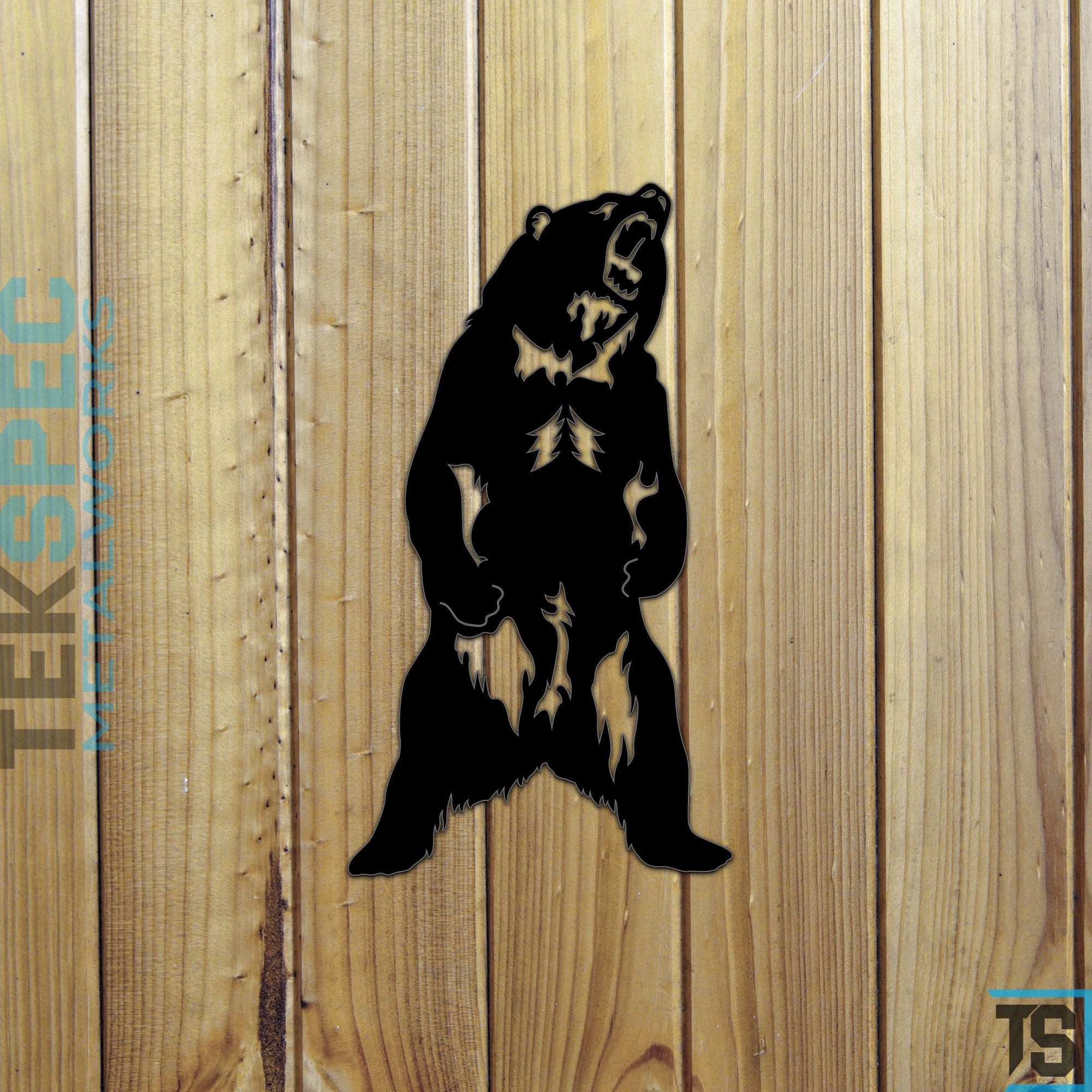 Grizzly Bear, Custom Sign, Custom Bear Art, Bear Decoration, Metal Bear ...