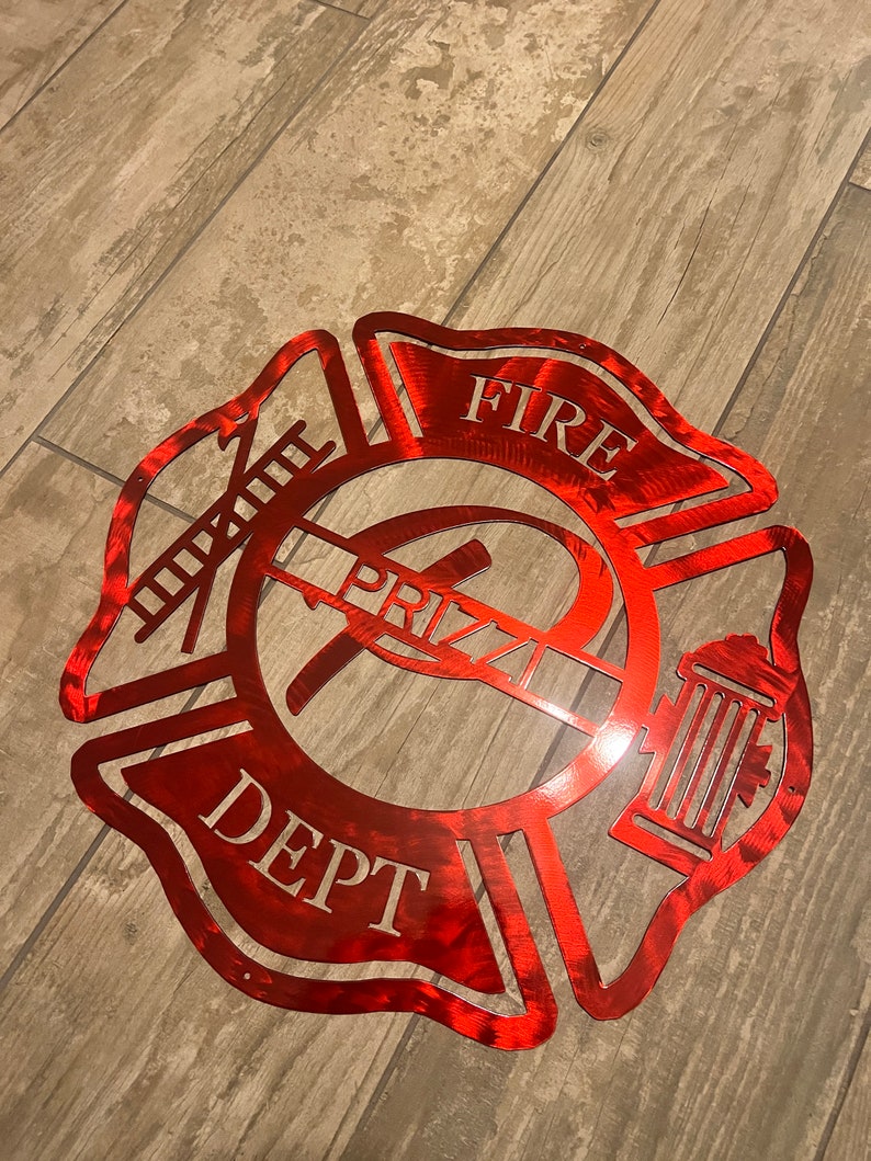 Metal Firefighter Sign | Metal Fire Department Sign | Metal Family Name ...