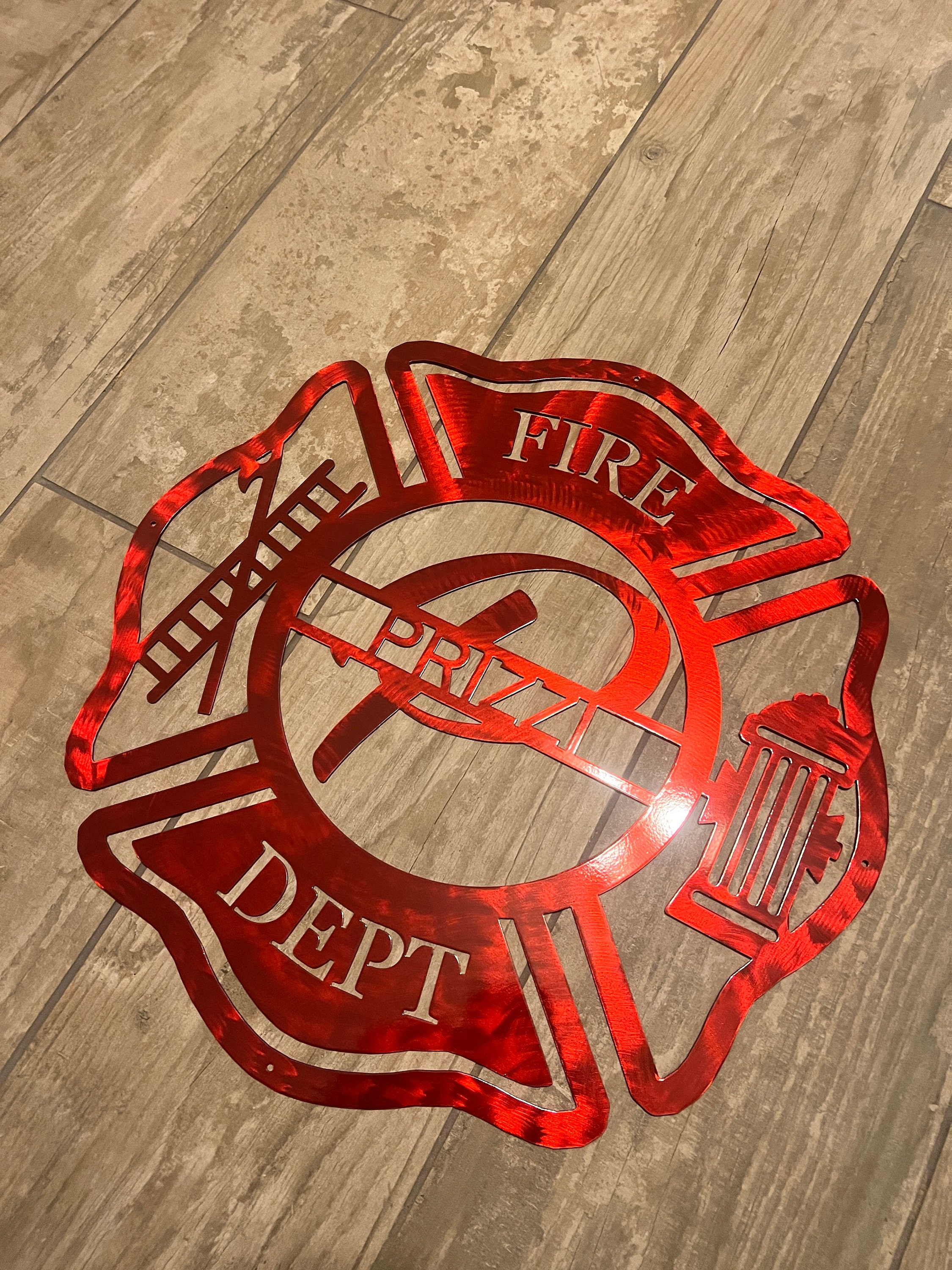 Metal Firefighter Sign | Metal Fire Department Sign | Metal Family Name ...