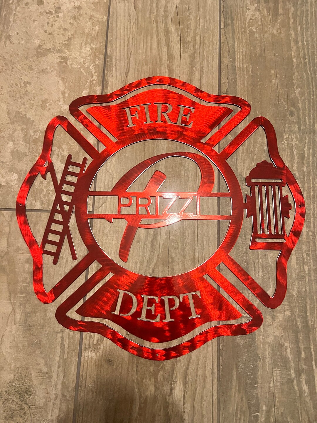 Metal Firefighter Sign | Metal Fire Department Sign | Metal Family Name ...