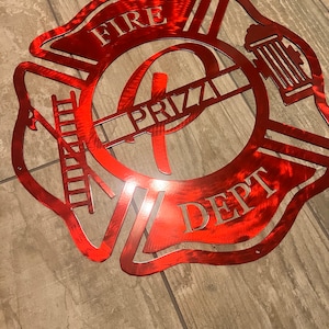Metal Firefighter Sign | Metal Fire Department Sign | Metal Family Name ...