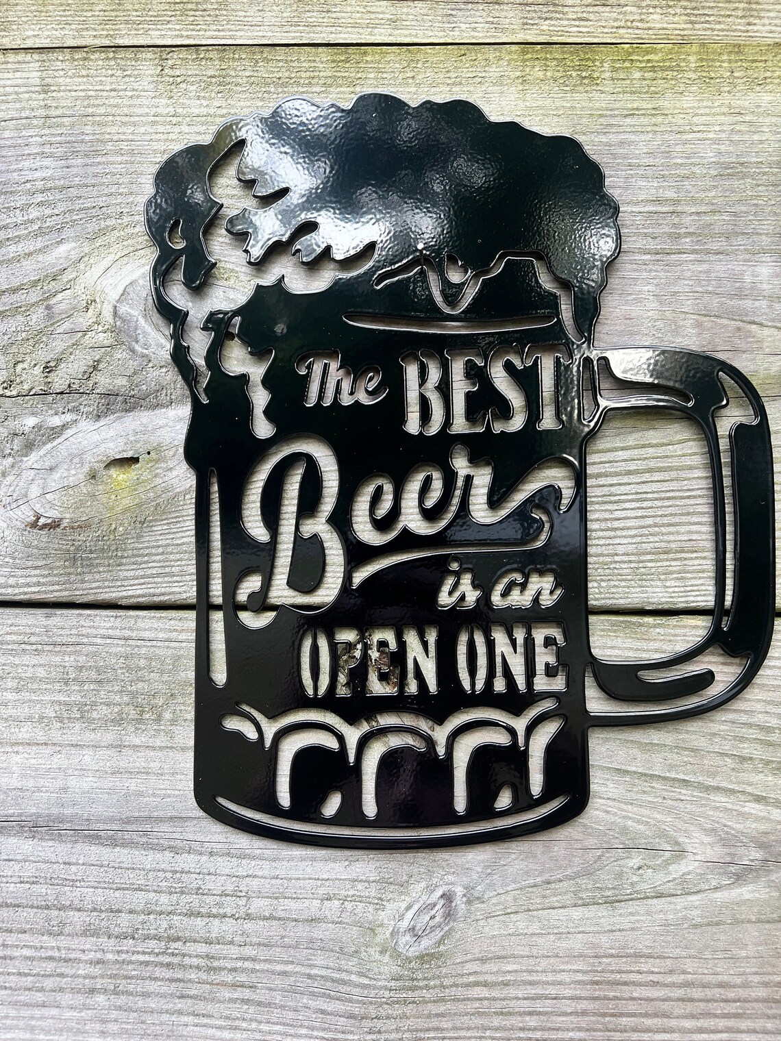 Best Beer is an Open One Metal Sign, Beer Signs, Home Bar Decor, Man ...