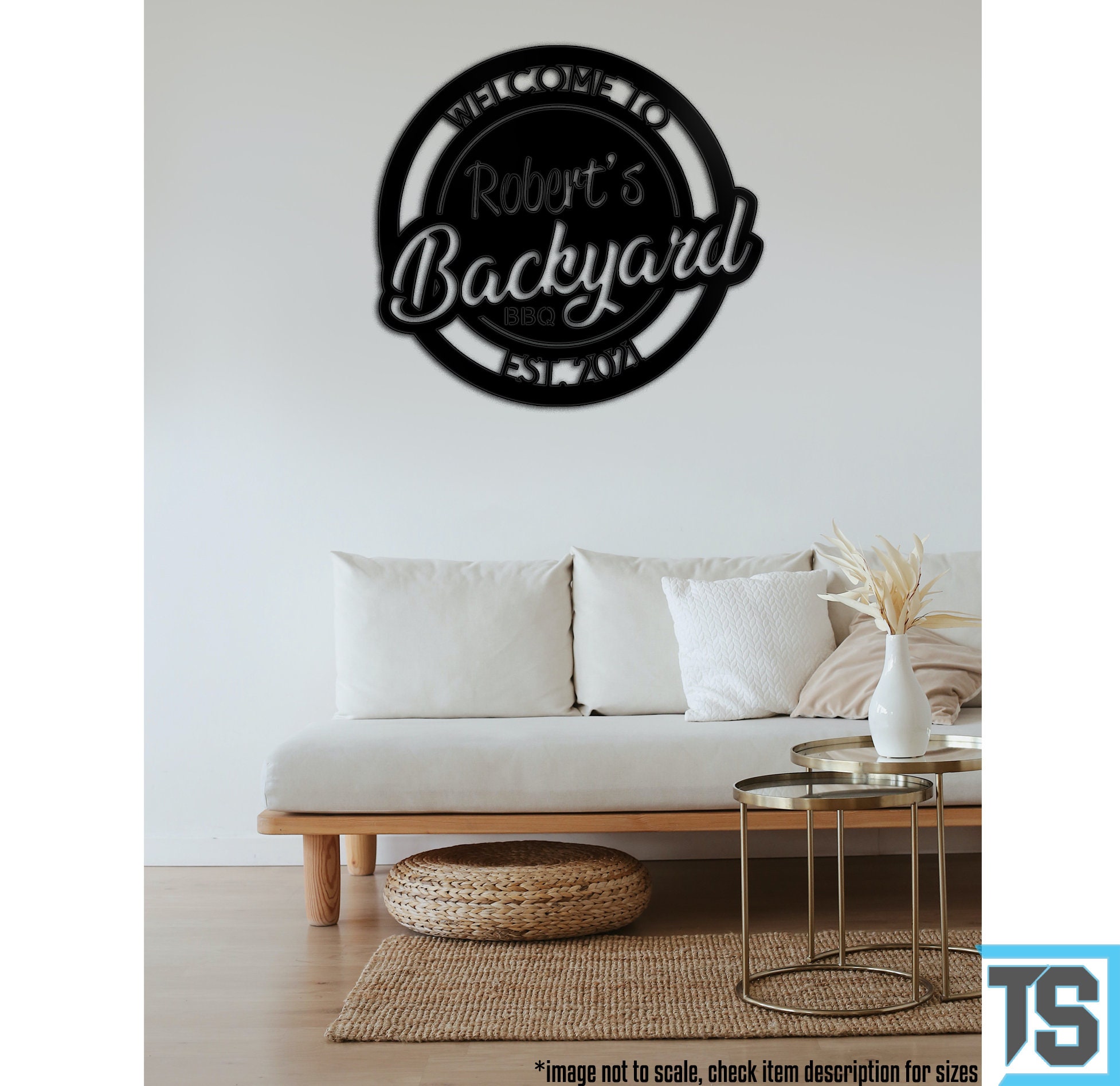 Personalized Backyard BBQ Metal Sign, Custom Name Metal Sign, Backyard ...