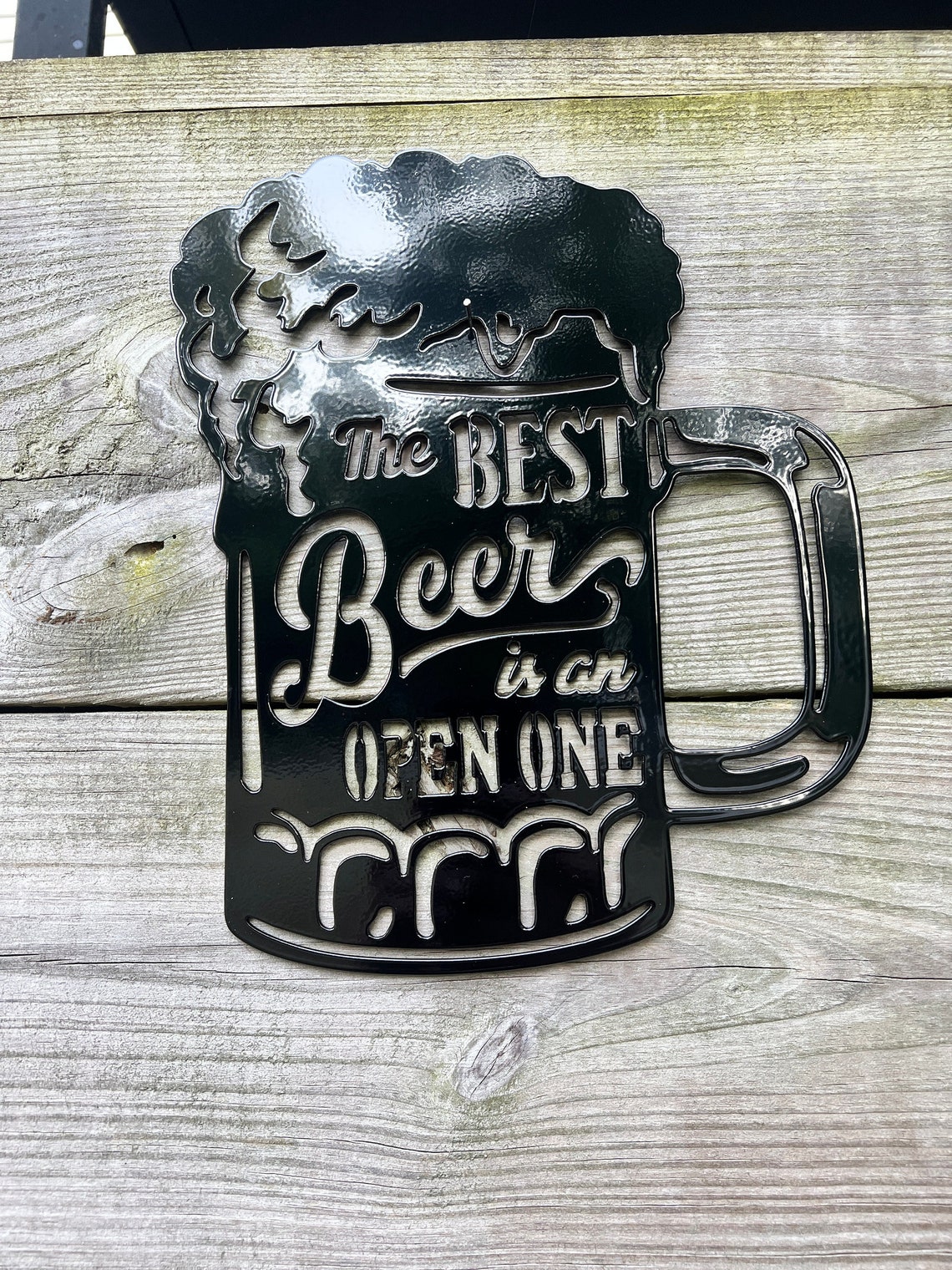 Best Beer is an Open One Metal Sign, Beer Signs, Home Bar Decor, Man ...