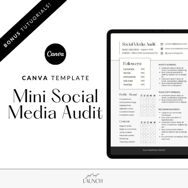 Social Media Audit Sheet - Etsy