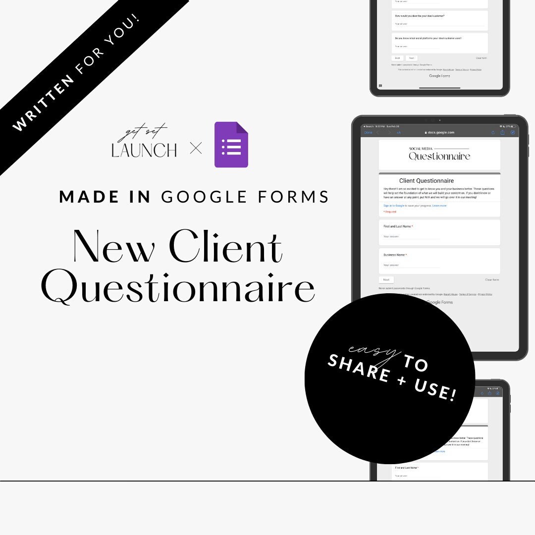 New Client Questionnaire Template | Canva Template | Business Forms ...