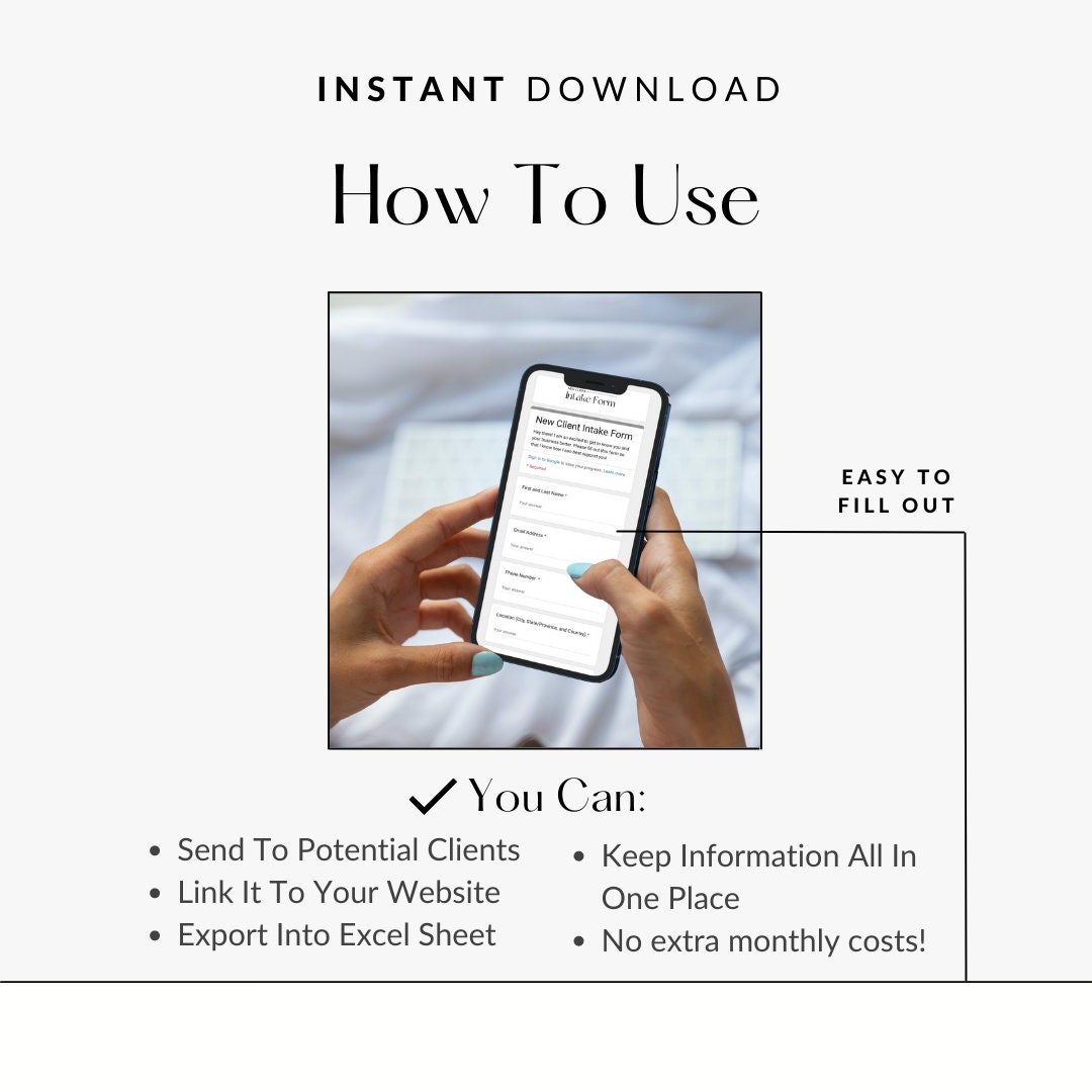 Social Media Manager Intake Form Google Form Canva Template - Etsy