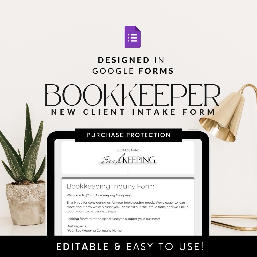 Bookkeeper New Client Intake Form - Editable Google Form Template - Etsy