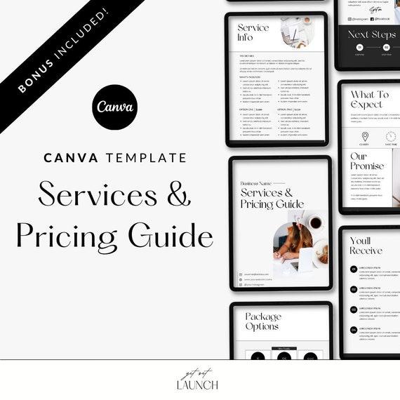 Services & Pricing Guide Canva Template Business Template - Etsy Australia