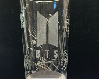Bts Glass Cup - Etsy